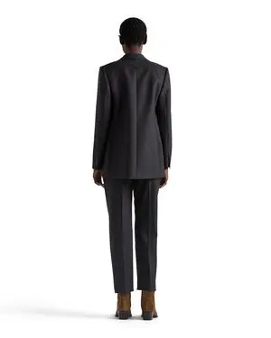 Prada Wool Gabardine Pants With Pin - Grey