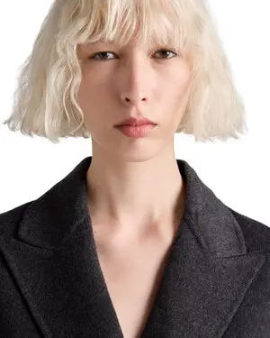 Prada Double Cashwool Double-breasted Coat - Grey