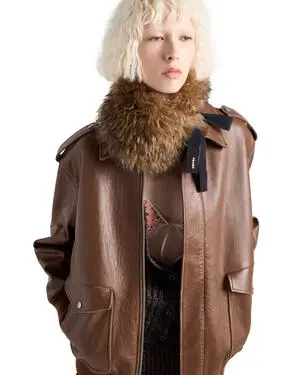 Prada Nappa Leather Bomber Jacket