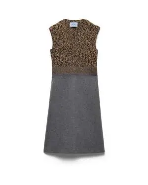 Prada Shetland Wool And Cashmere V-neck Dress - Grey