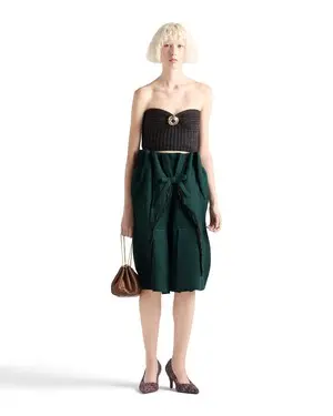 Prada Shetland Wool Midi Skirt - Green