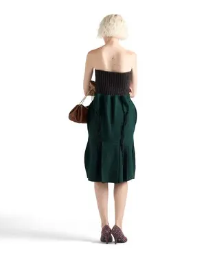 Prada Shetland Wool Midi Skirt - Green