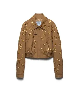 Prada Embroidered Chevron Blouson Jacket - Brown