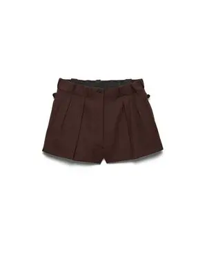 Prada Chevron Wool Shorts - Brown