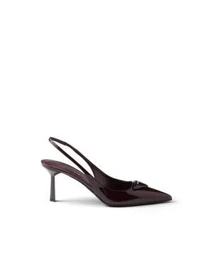 Prada Patent Leather Slingback Pumps - Red