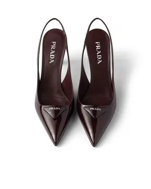 Prada Patent Leather Slingback Pumps - Red