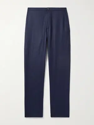 Boglioli Straight-leg Virgin Wool-flannel Trousers - Blue