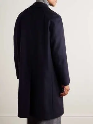 Boglioli Virgin Wool-blend Overcoat - Navy
