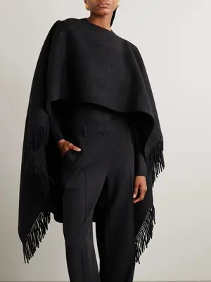 TOTEME Fringed Wool-blend Poncho
