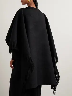 TOTEME Fringed Wool-blend Poncho