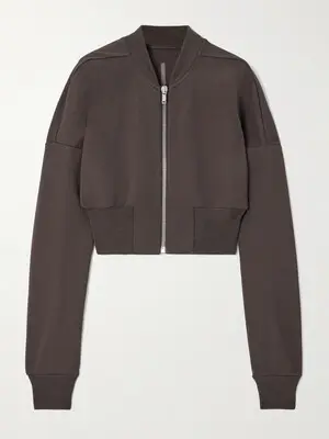 Rick Owens Stretch-jersey Cropped Bomber Jacket