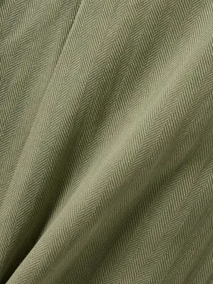 Ralph Lauren Kyle Pleated Herringbone Cotton Wide-leg Pants - Green
