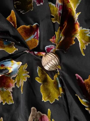 Rixo Evelyn Embellished Floral-print Devoré-velvet Wrap Top - Multi