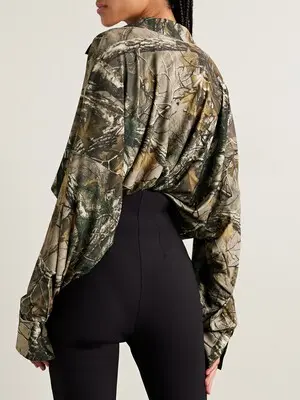 Norma Kamali Camouflage-print Stretch-jersey Bodysuit