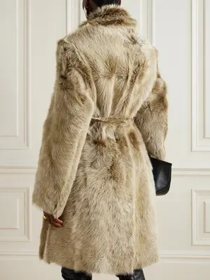 Nour Hammour Linden Belted Shearling Coat