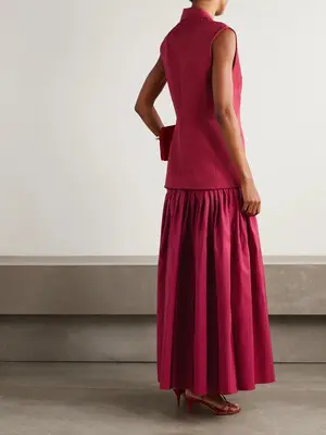 DIOTIMA Convertible Wool-twill And Silk-faille Maxi Dress
