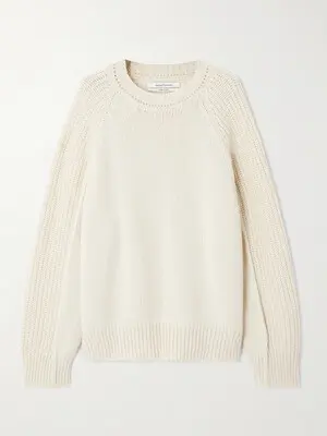 Another Tomorrow Oversized Ribbed Cashmere And Wool-blend Sweater - Neutrals