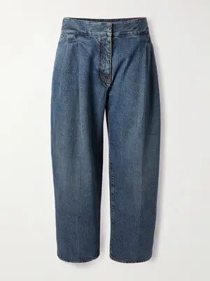 Alaïa Pleated Straight-leg Jeans - Blue