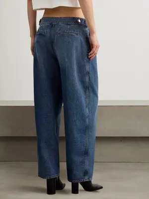 Alaïa Pleated Straight-leg Jeans - Blue