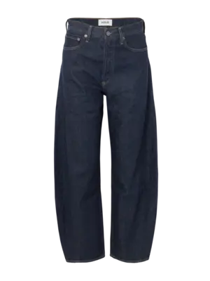 AGOLDE Luna Pieced High-Waist Tapered Jeans Blue