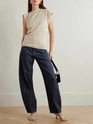 AGOLDE Luna Pieced High-waist Tapered Jeans - Blue