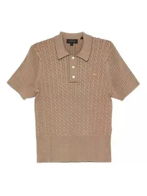 Lacoste Cable-knit Polo Shirt - Brown