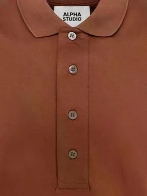 Alpha Studio Short-sleeve Cotton Polo Shirt - Brown