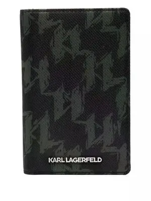 Karl Lagerfeld K/monogram Passport Holder - Black