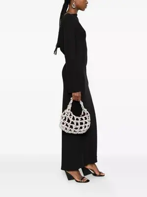 TWENTY FOURHAITCH Flower Appliqué Shoulder Bag