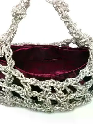 TWENTY FOURHAITCH Flower Appliqué Shoulder Bag