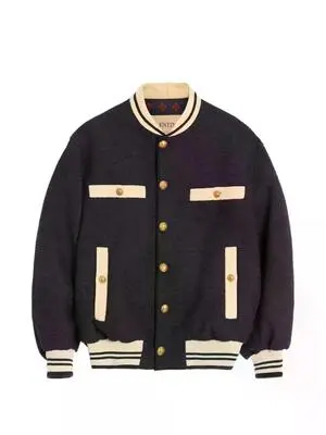 Valentino Garavani Button-up Varsity Jacket - Blue