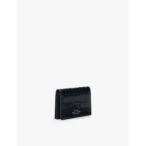 Smythson Mara Folded Leather Card Case - Navy