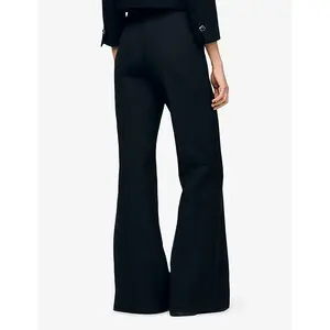 Sandro Pocketed Wide-leg Wool-blend Trousers
