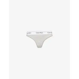 Calvin Klein Icon Modal Cotton-blend Thong - Grey Heather