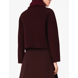 Maje Reversible Double-face Wool-blend Jacket - Burgundy