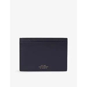 Smythson Panama Leather Passport Sleeve - Navy
