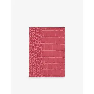 Smythson Mara Croc-embossed Leather Passport Cover