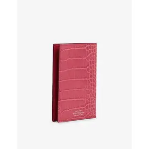 Smythson Mara Croc-embossed Leather Passport Cover