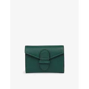 Smythson Single Play Leather Playing Card Case - Forest Green