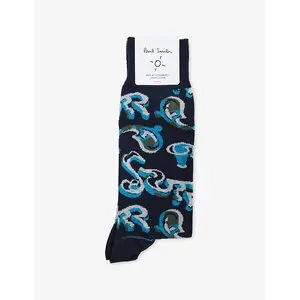 Paul Smith Walzer Graphic-print Ankle Socks - 47 Navy
