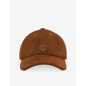 Maje Logo-embroidered Suede Baseball Cap - Camel