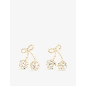Valentino Garavani Cherryfic Swarovski Crystal Earrings - Oro Crystal
