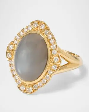 JAMIE TURNER Lunara Cocktail Ring - Grey Moonstone