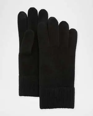 Bergdorf Goodman Cashmere Touchscreen Gloves - Black