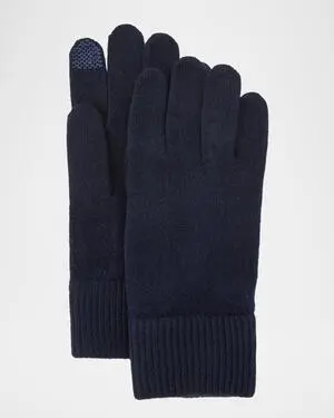 Bergdorf Goodman Cashmere Touchscreen Gloves - Navy