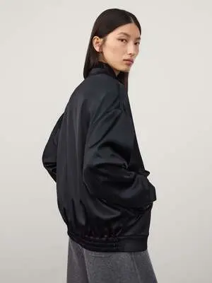 LISA YANG STORE Satin Bomber Jacket