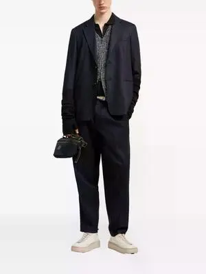 Emporio Armani Logo-plaque Wool Trousers