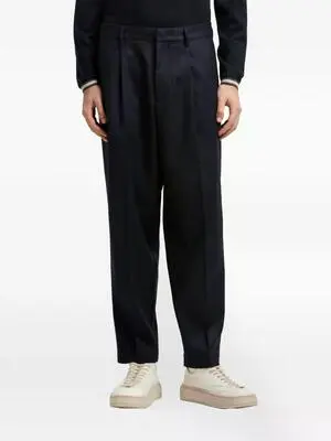 Emporio Armani Logo-plaque Wool Trousers