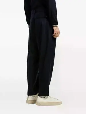 Emporio Armani Logo-plaque Wool Trousers