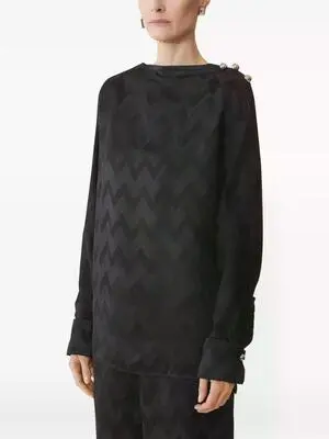 LANVIN Chevron-pattern Blouse With Button Detail
